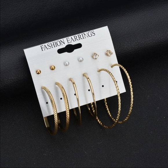 Jewelry | 3 Set Of Hoop Earrings And 3 Set Of Stud Earrings | Poshmark